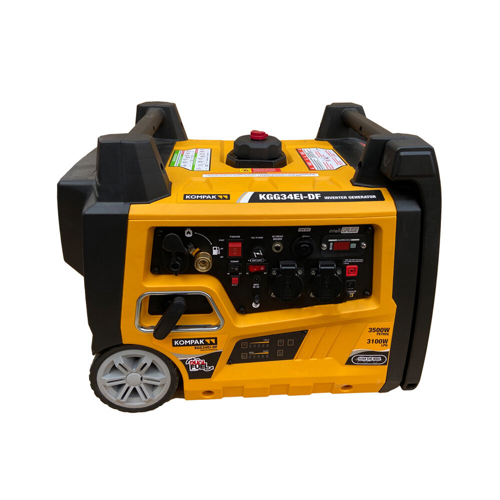KOMPAK 3500W Gas & Benzin Generator KGB135 Inverter inkl. LiFePO4 Sta ...